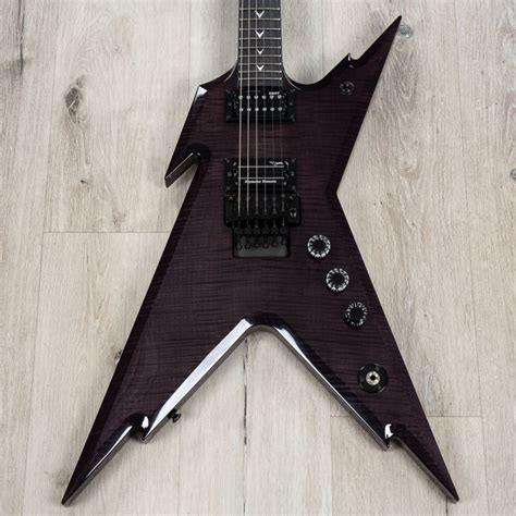 Dean Usa Dime Razorback Guitar Ebony Fretboard Flame Maple Top Trans