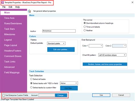 Using Enterprise Custom Fields From Microsoft Project For Onepager Pro
