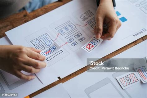 Ux Desainer Grafis Sketsa Kreatif Perencanaan Aplikasi Proses