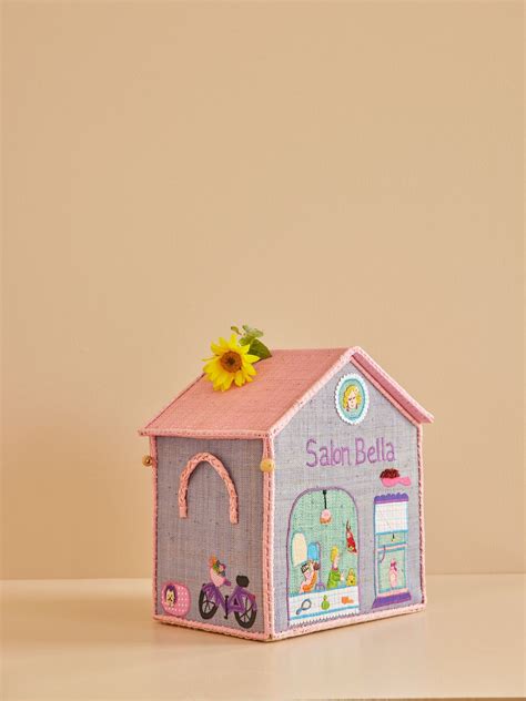 Rice Klein Raffia Opberg Huis Lavendel Halsoverkop