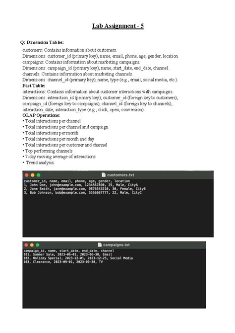 05 Vedansh Dmdw Lab 4 Notes Lab Assignment 5 Q Dimension Tables
