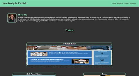 GitHub Joshsandquist Module 2 Portfolio Module 2 Challenge Personal