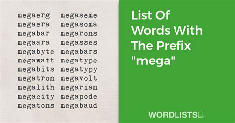 List Of Words With The Prefix Mega