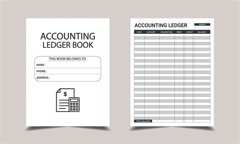 Accounting Ledger Logbook Planner Template Design 15569829 Vector Art At Vecteezy