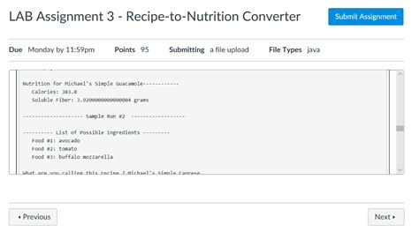 solved lab assignment 3 recipe to nutrition converter