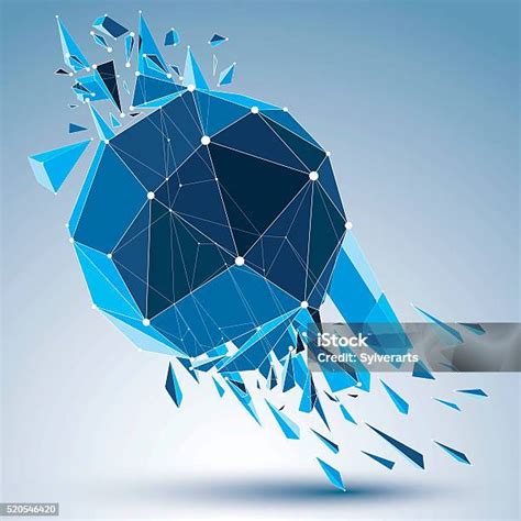 3 D 벡터 디지탈 Wireframe 구형 오브젝트입니다 브로컨 입자로 3차원 형태에 대한 스톡 벡터 아트 및 기타 이미지 3차원 형태 가상현실 굴절 Istock