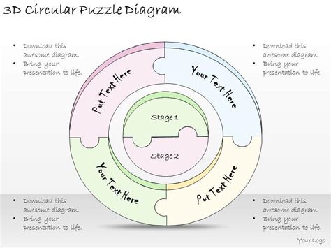 Business Ppt Diagram D Circular Puzzle Diagram Powerpoint Template PowerPoint