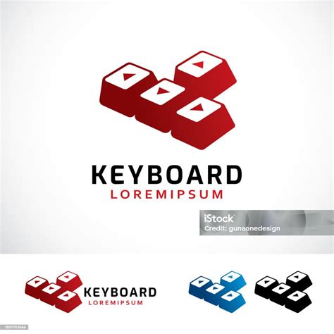 Ikon Keyboard Sederhana Lambang Template Desain Label Ilustrasi Stok