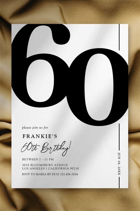 Elegant Sixty 60th Birthday Party Invitation Zazzle 60th Birthday