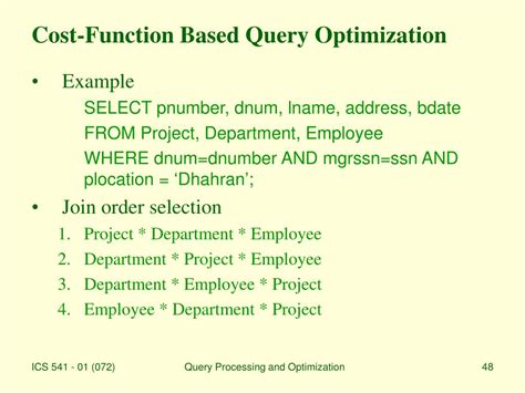Ppt Query Processing And Optimization Dr Muhammad Shafique