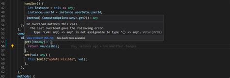 Type Vm Any Any Is Not Assignable To Type Anyvetur2769 · Issue 2942 · Vuejs