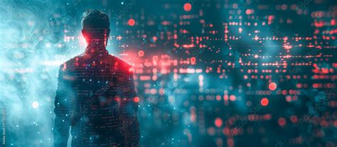 Shadowy Figure Stands Enveloped In A Haze Of Data Elusive Nature Of A