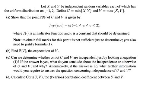 Solved Let X And Y Be Independent Random