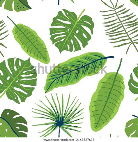Jungle Vector Pattern Tropical Leaves Trendy Stock Vector Royalty Free