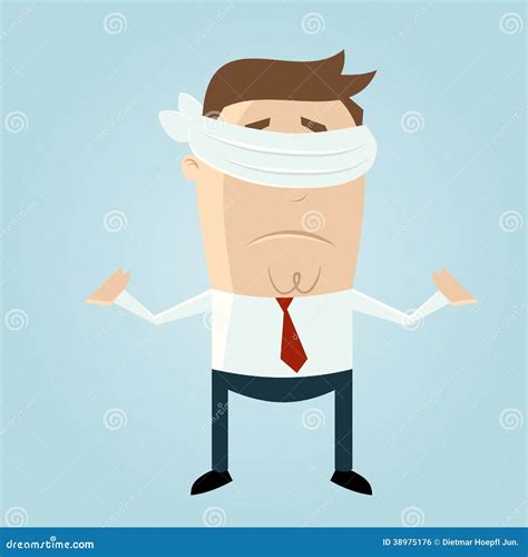 Blindfolded Cartoon Man Stock Vector Illustration Of Drawing 38975176
