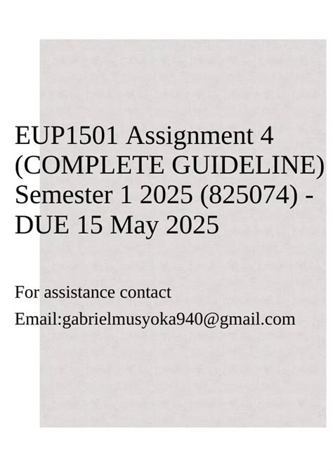 Eup1501 Assignment 4 Complete Guideline Semester 1 2025 825074