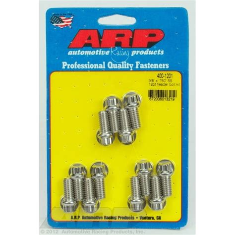 Arp Inc 400 1201 38 X 750 Ss 12pt Header Bolt Kit