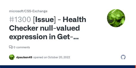 Issue Health Checker Null Valued Expression In Get