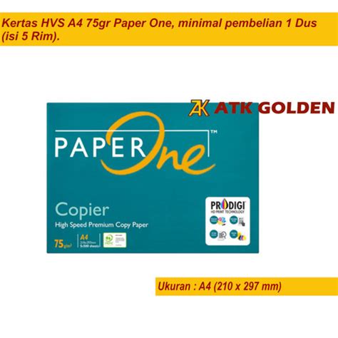Jual Kertas HVS A4 75gr Paper One Kab Tangerang ATKGolden Tokopedia
