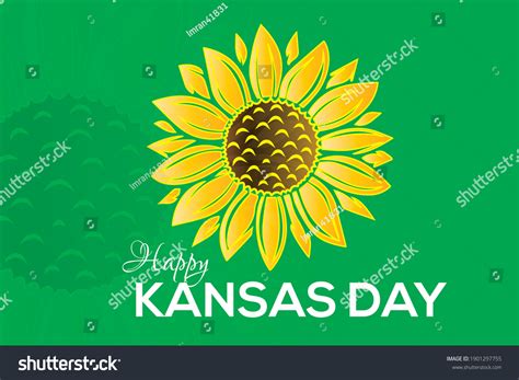 Beautiful Happy Kansas Day Illustration Green Stock Vector Royalty