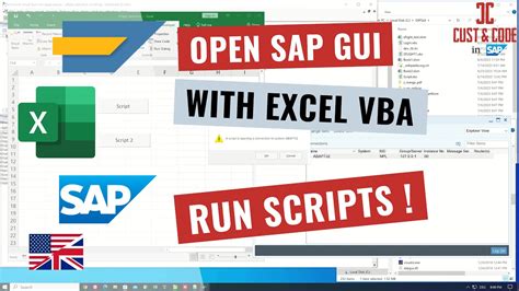 open sap gui automatically with excel vba and run scripts sap gui scripting [english] youtube