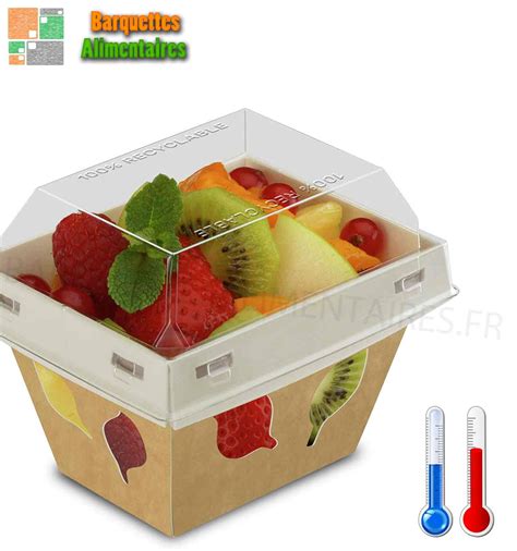 Barquette carton écologique avec couvercle pour dessert ou entrée a