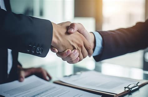 Closeup Of A Handshake Between Two Business Professionals Symbolizing