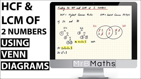 Hcf And Lcm Using Venn Diagrams