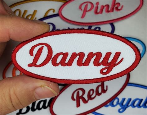 Personalized Name Embroidered Iron On Name Tag Garage Name Tag Name