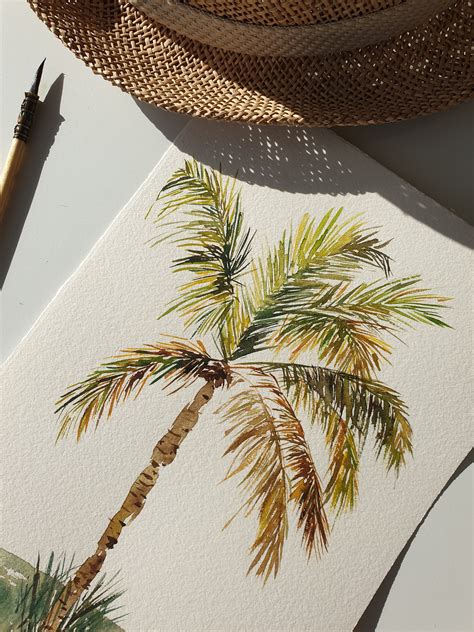 Palm Tree Watercolor Ilustracion Acuarela Acuarela Tutoriales De