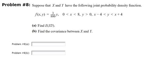Solved Problem Suppose That X And Y Have The Following Chegg Com