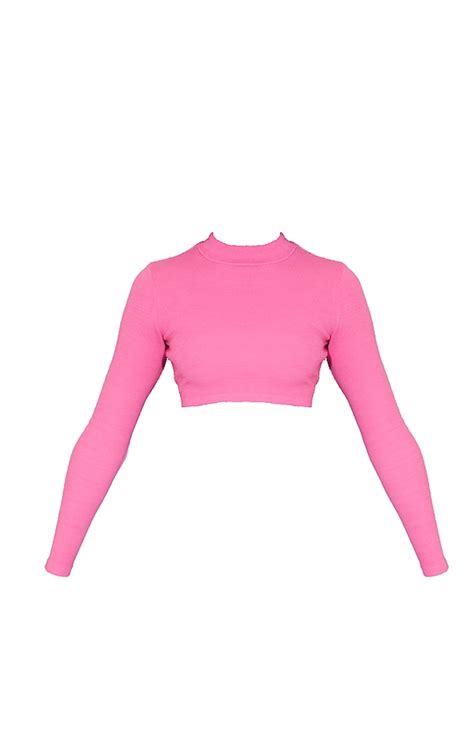 Pink Open Back Rib Crop Top Tops Prettylittlething Aus