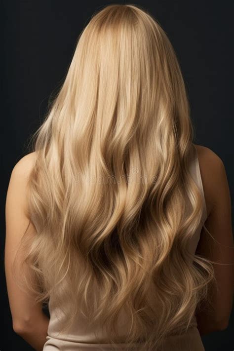 Back View Of Blonde Hair Girl Illustration Ai Generative Stock