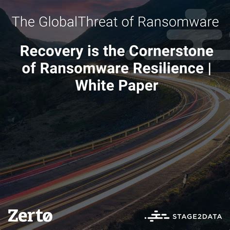 Zertos White Paper On Ransomware Threat Stage2data Inc Posted On The Topic Linkedin