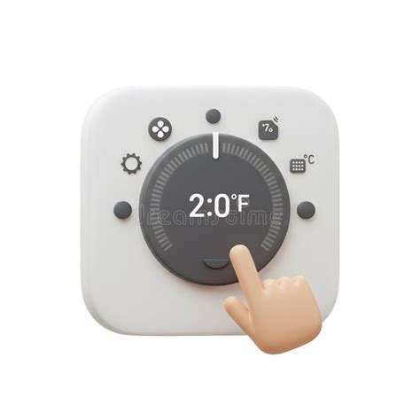 3d Render Of Smart Thermostat Interface Temperature Control Digital