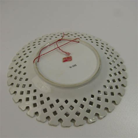 Vintage Kelvins Floral Lattice Plate Japan 8 25 Wall Hanging