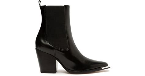 Schutz Shoes Springsteen Leather Bootie In Black Lyst