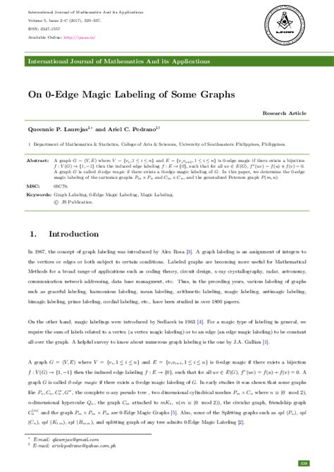 pdf on 0 edge magic labeling of some graphs