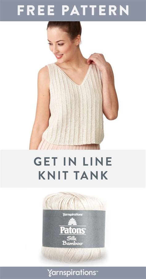 Free Patons Get In Line Tank Knitting Pattern Crochet Tops Free