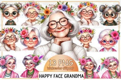 Happy Face Grandma Sublimation Graphic By Dollar Dynasty · Creative Fabrica