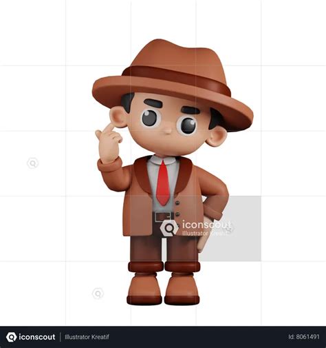 Detective Giving Mini Love 3d Illustration Download In Png Obj Or Blend Format