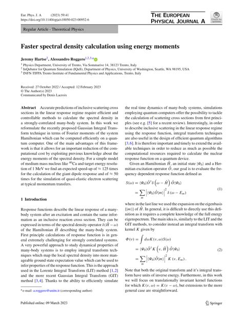 Pdf Faster Spectral Density Calculation Using Energy Moments