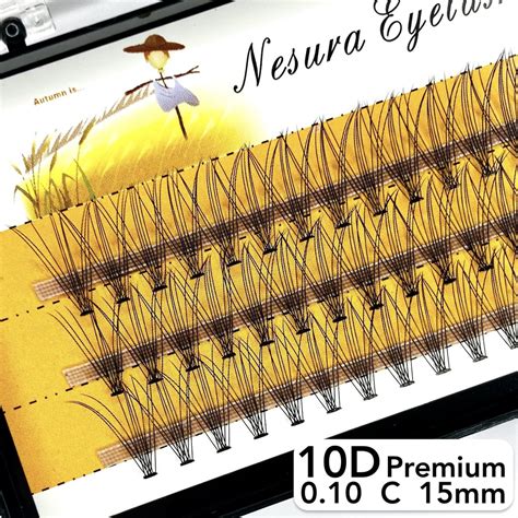 Nesura Eyelash Premium 10D, 0,10, изгиб C, 15 мм, 60 пучков Накладные ...