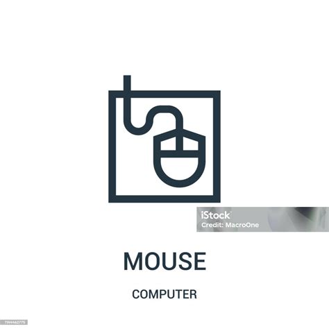 컴퓨터 컬렉션에서 마우스 아이콘 벡터입니다 얇은 라인 마우스 개요 아이콘 벡터 일러스트 레이 션입니다 디자인에 대한 스톡 벡터 아트 및 기타 이미지 Istock