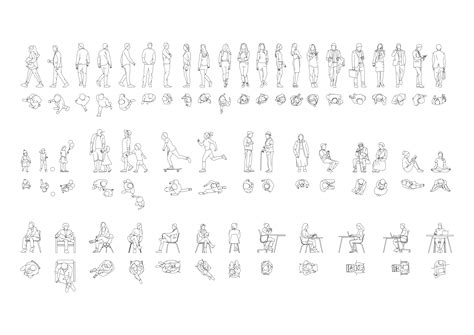 Standing People Cad Blocks Detail Elevation 2d View Layout Autocad File