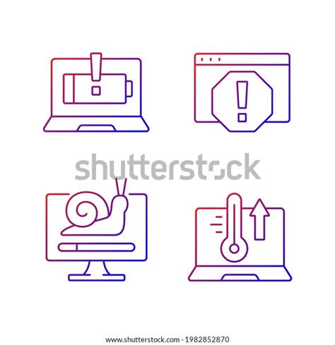 Computer Errors Gradient Linear Vector Icons Stock Vector Royalty Free 1982852870 Shutterstock
