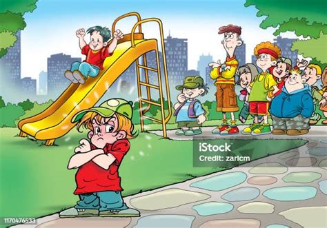 아이들은 놀이터에서 놀고 있습니다 화가 아이들과 그림 공원에 대한 스톡 벡터 아트 및 기타 이미지 공원 교육 귀여운
