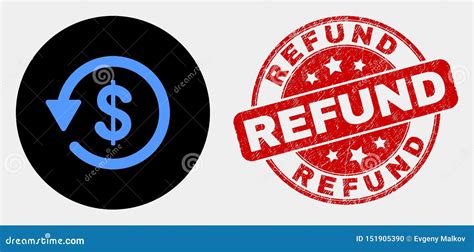 Vector Dollar Refund Icon And Grunge Refund Stamp Seal Stock Vector