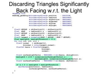 Geometry Shader Based Bump Mapping Setup PPT