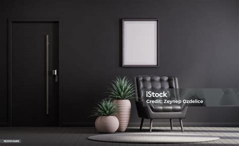 넓은 모형 내부 장면의 단일 수직 포스터 프레임 표준 크기의 수직 포스터 프레임 모형 장면입니다 프레임 모형 배경입니다 3d 렌더링 0명에 대한 스톡 사진 및 기타 이미지